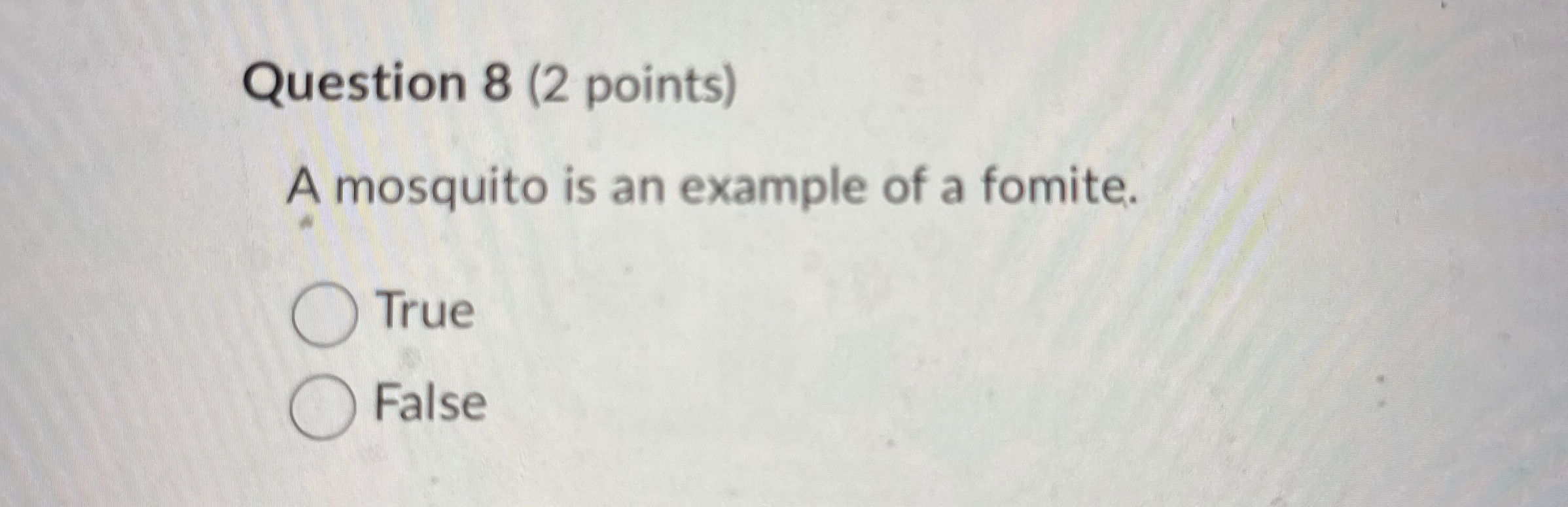 Solved Question 8 (2 ﻿points)A mosquito is an example of a | Chegg.com