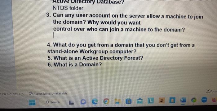 Solved NTDS folder 3. Can any user account on the server | Chegg.com