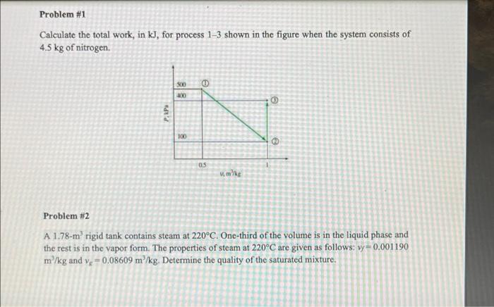 Solved Problem #1 Calculate the total work, in kJ, for | Chegg.com