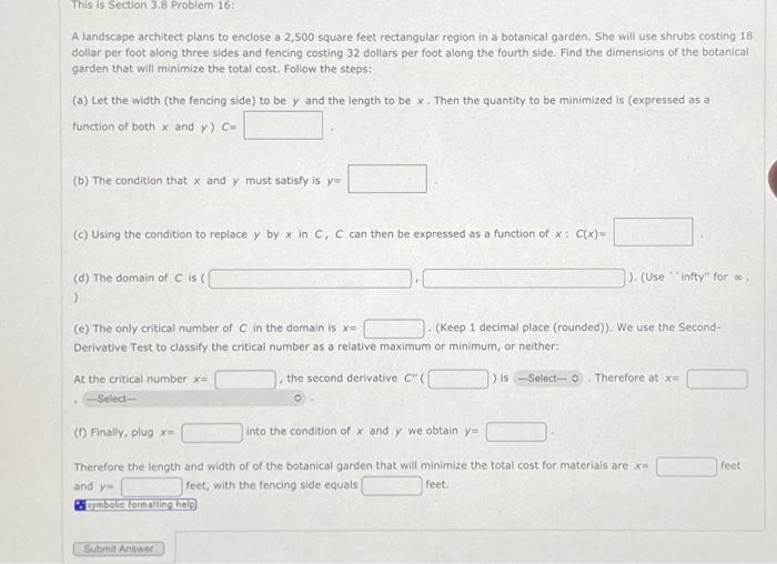 This is Section 3.8 Problem 16: A landscape architect | Chegg.com
