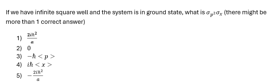 Solved If we have infinite square well and the system is in | Chegg.com