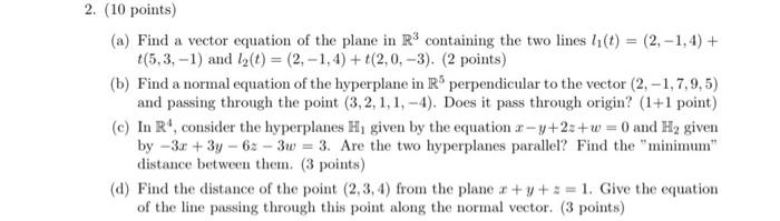 Solved (a) Find a vector equation of the plane in R3 | Chegg.com