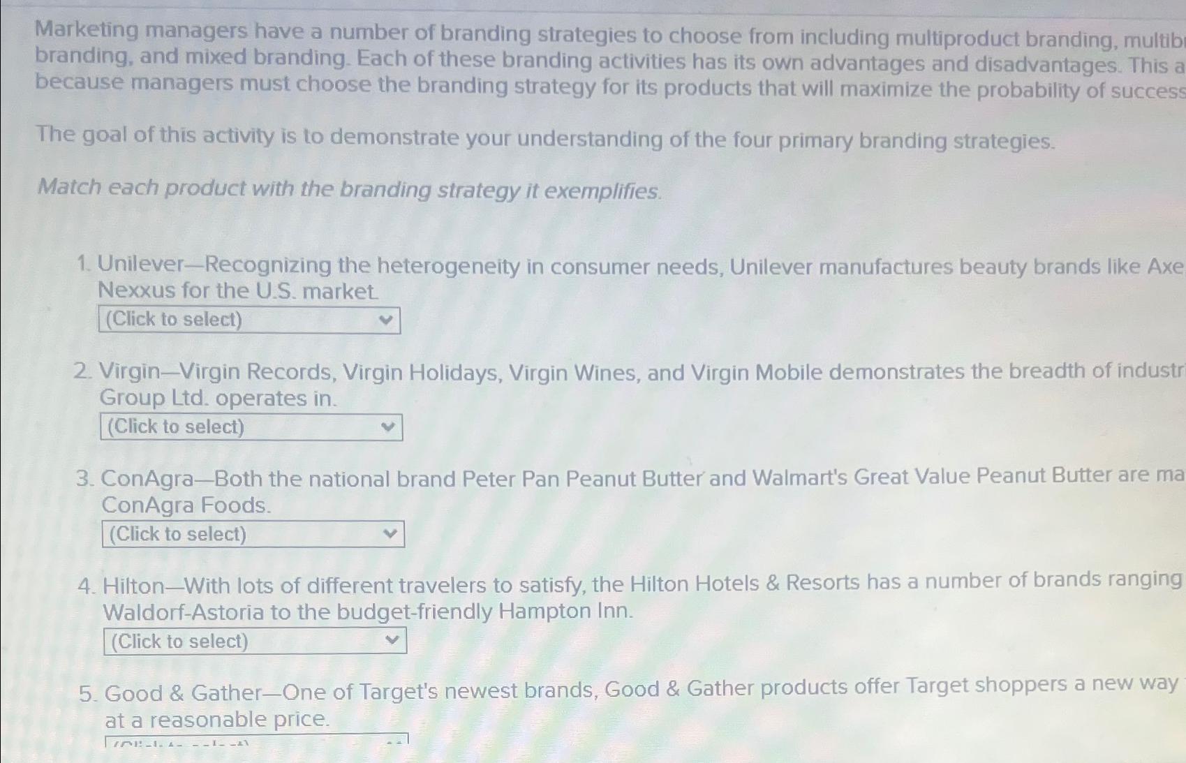 Solved Marketing managers have a number of branding | Chegg.com