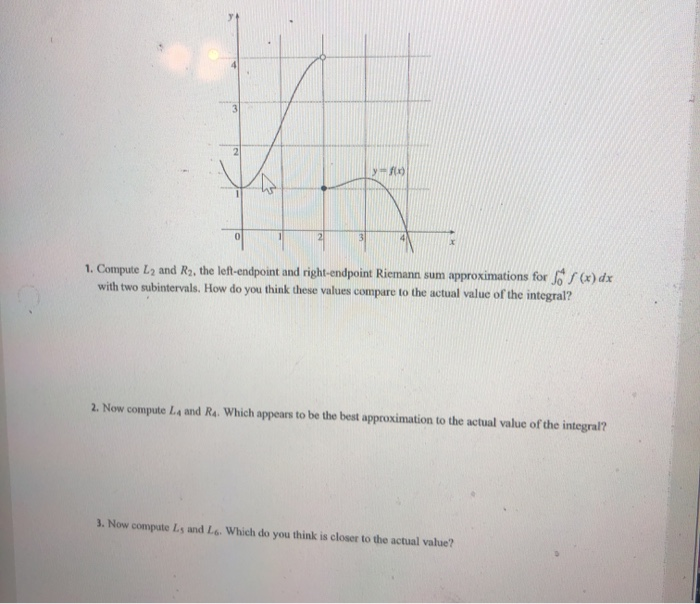 Solved - 24 1. Compute Ly and R2, the left-endpoint and | Chegg.com