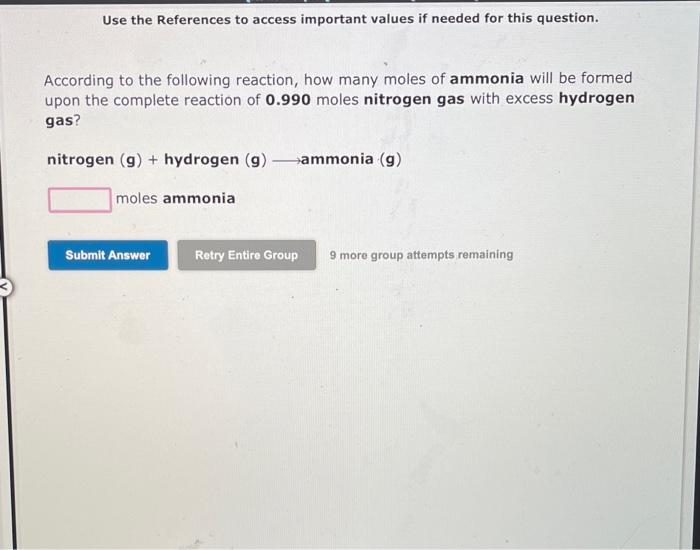Solved According to the following reaction, how many moles | Chegg.com