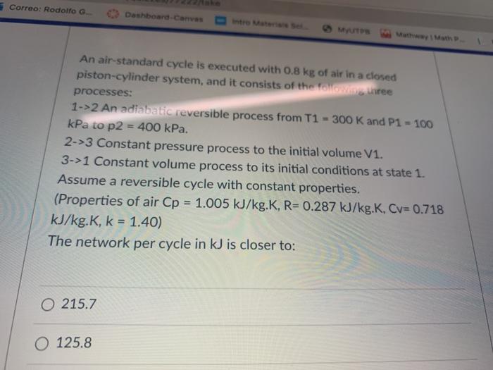 Solved Correo: Rodolfo Dashboard Canvas Mathath An | Chegg.com