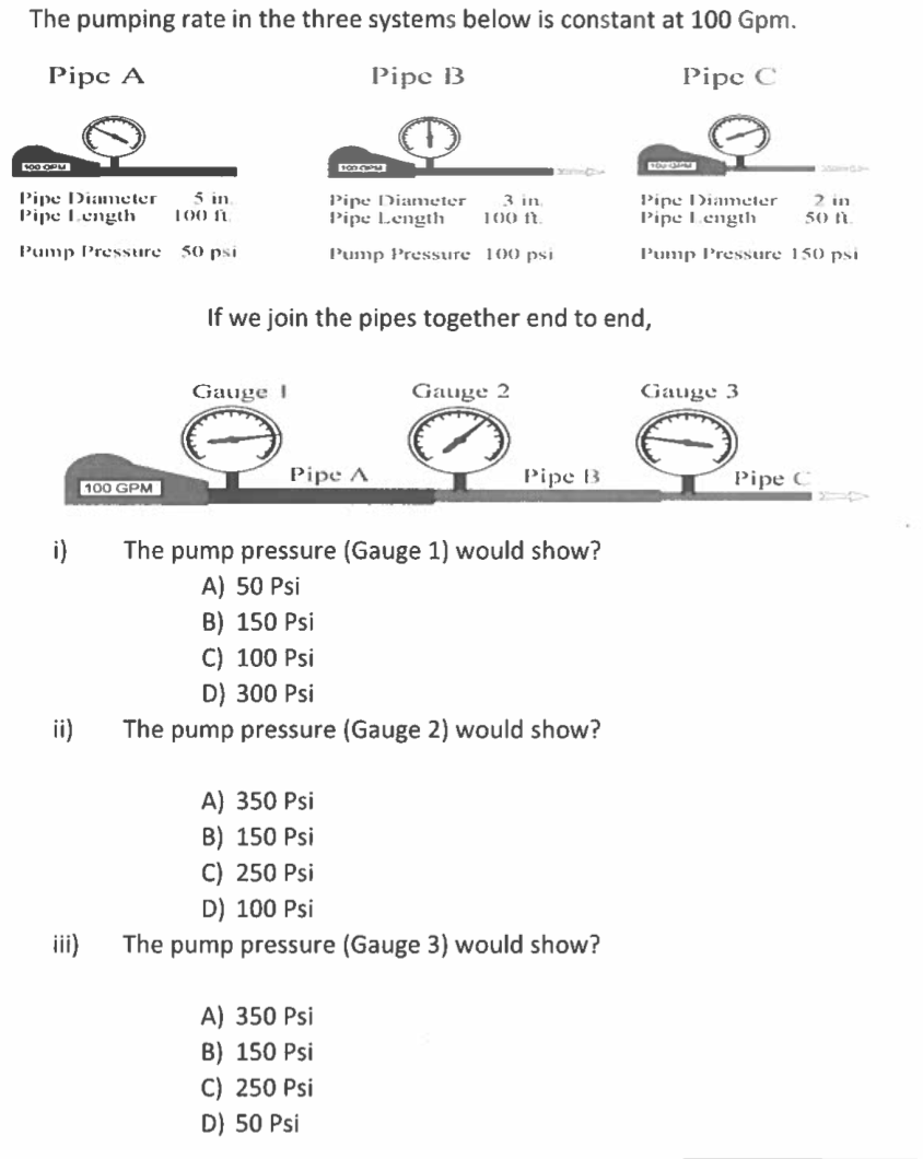 Solved The pumping rate in ﻿the three systems below is | Chegg.com