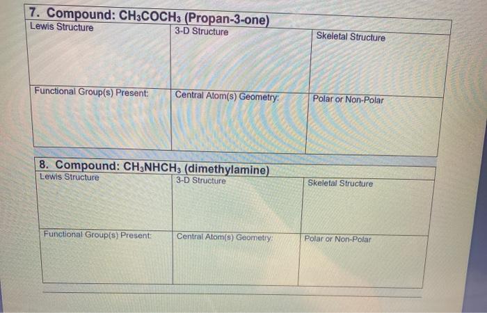 Solved 7. Compound: CH3COCH3 (Propan-3-one) Lewis Structure | Chegg.com