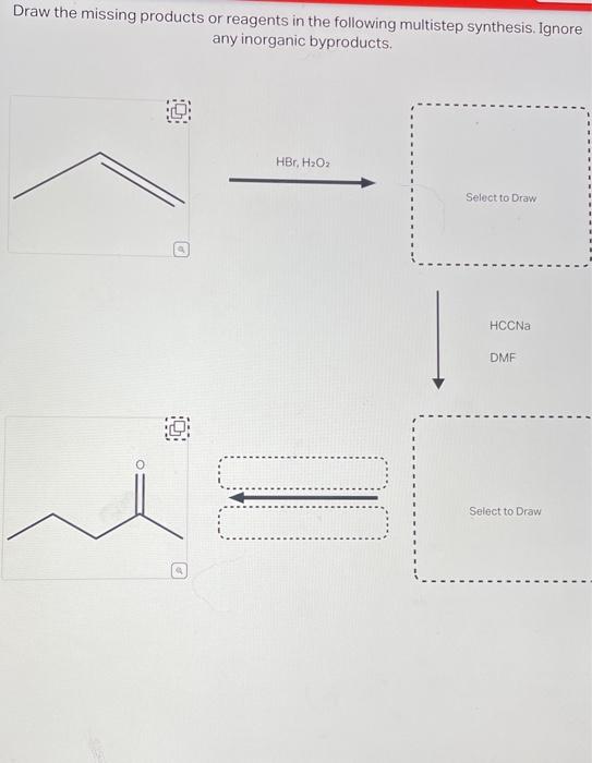 Solved Draw the missing products or reagents in the | Chegg.com