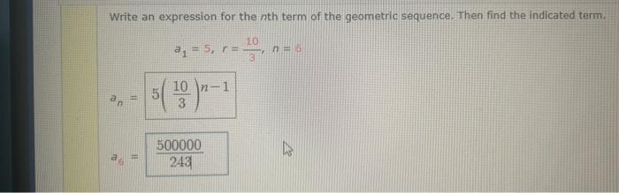Solved Write an expression for the nth term of the geometric | Chegg.com