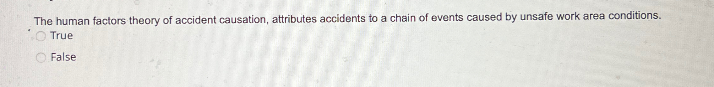 Solved The human factors theory of accident causation, | Chegg.com