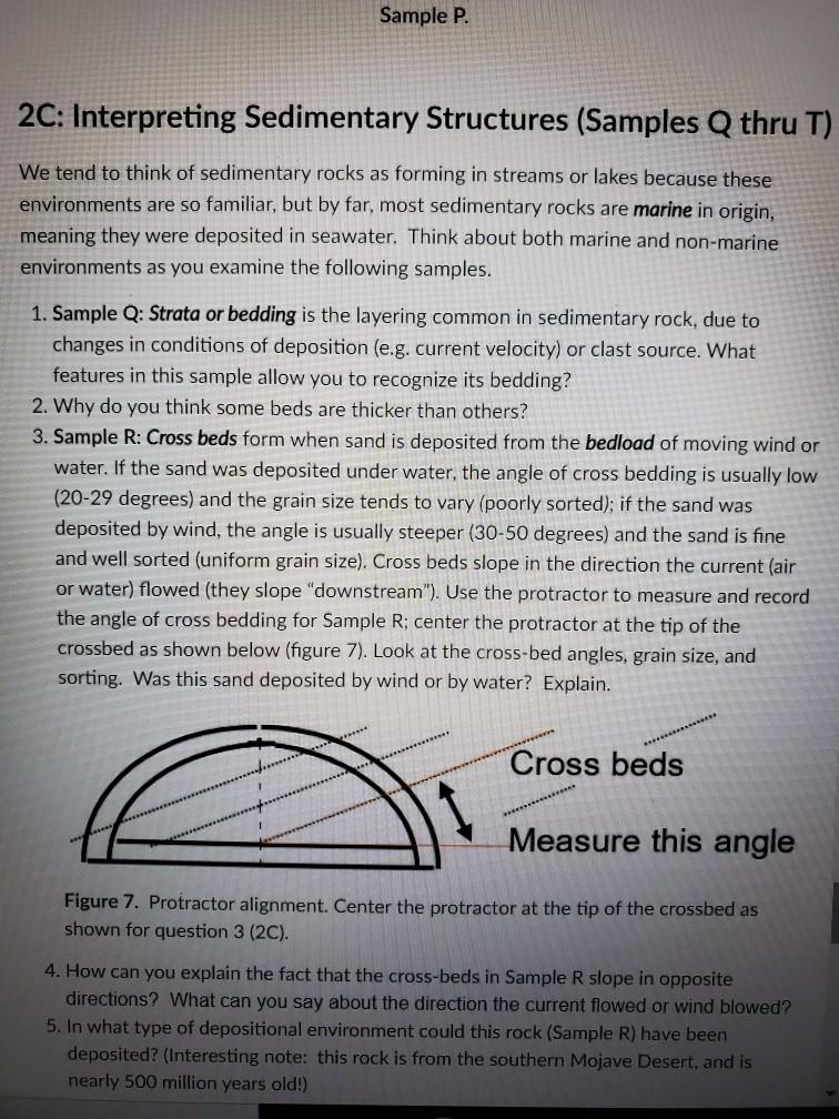 Solved Sample P. 2C: Interpreting Sedimentary Structures | Chegg.com