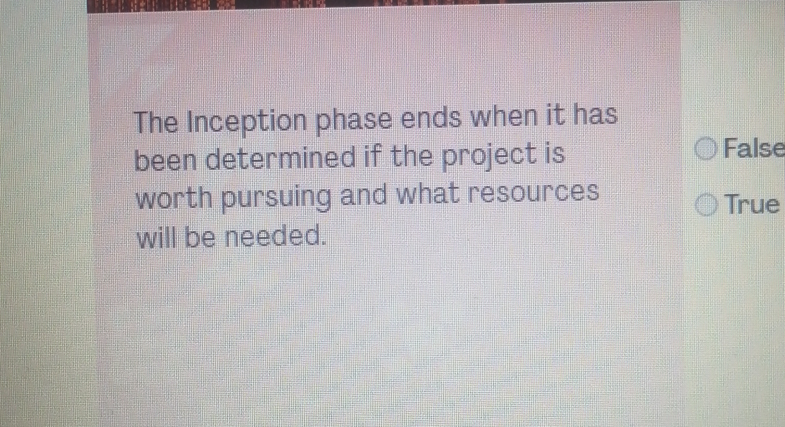 Solved The Inception phase ends when it has been determined | Chegg.com
