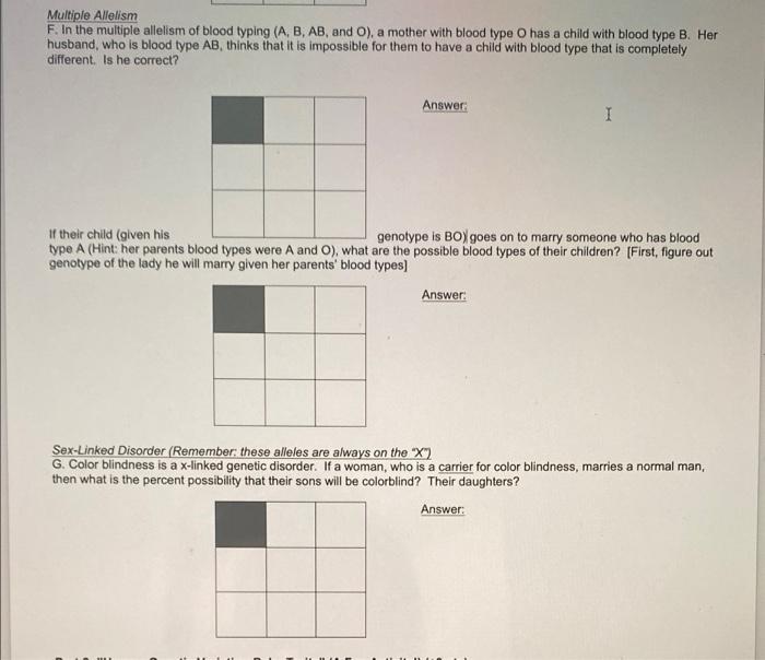 Solved Multiple Allelism F. In the multiple allelism of | Chegg.com