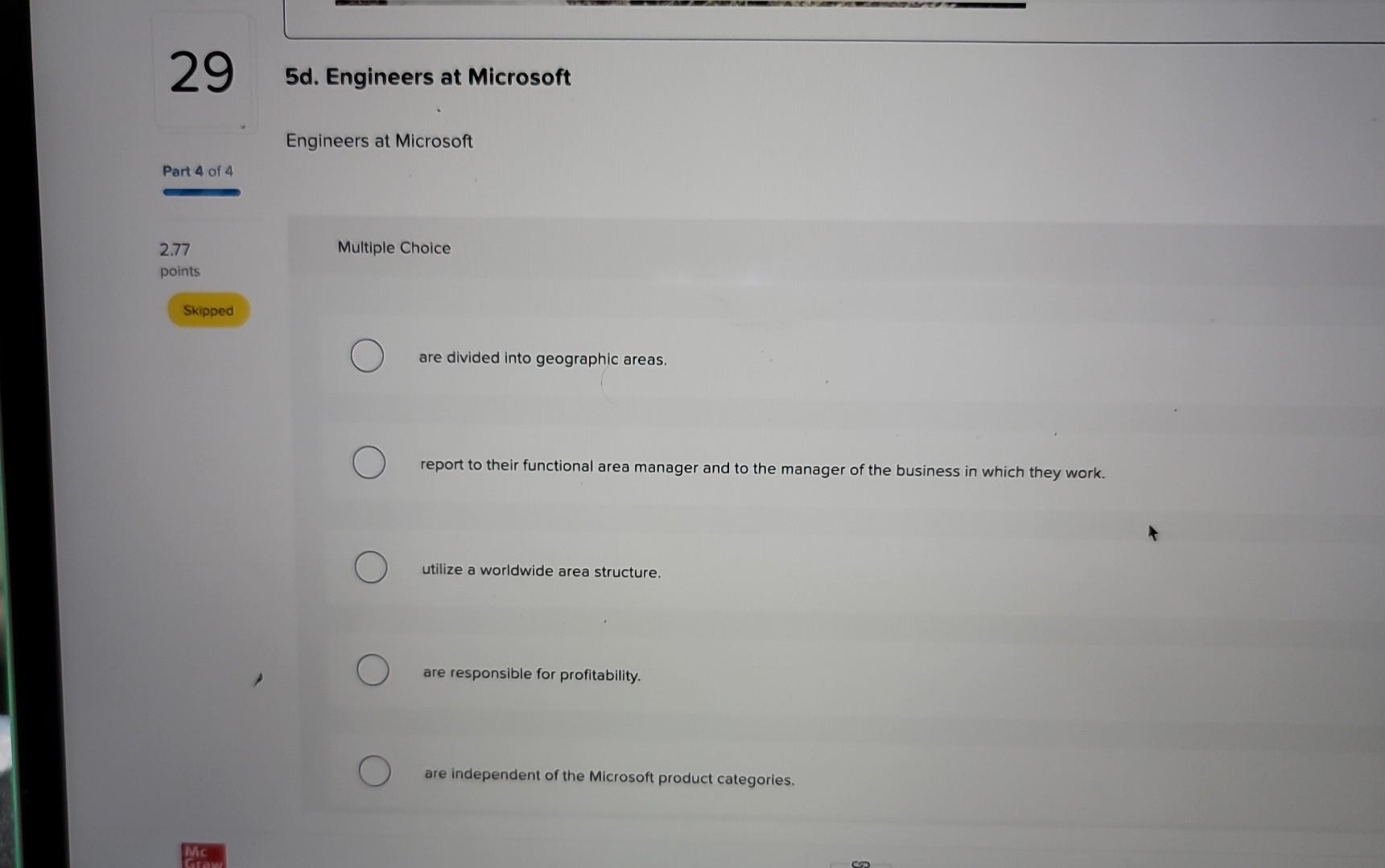 Did You Know? Microsoft Operates with a Matrix | Chegg.com