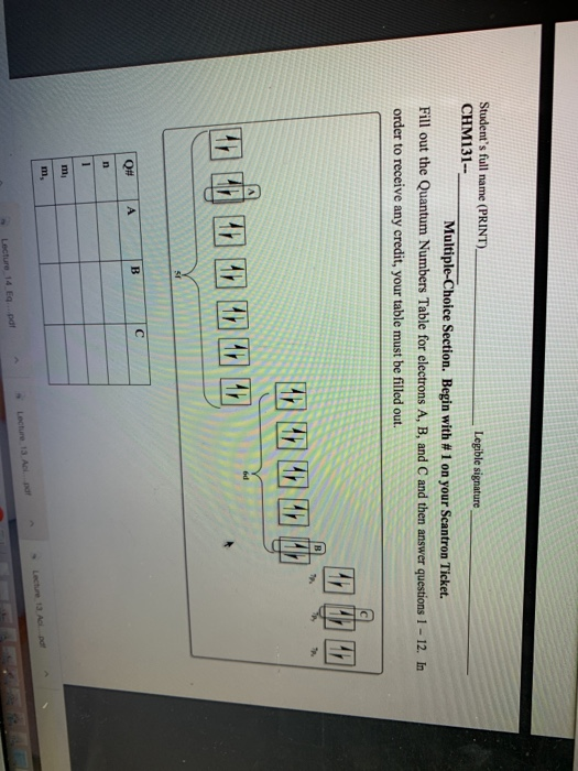Solved Student's full name (PRINT) Legible signature CHM131- | Chegg.com
