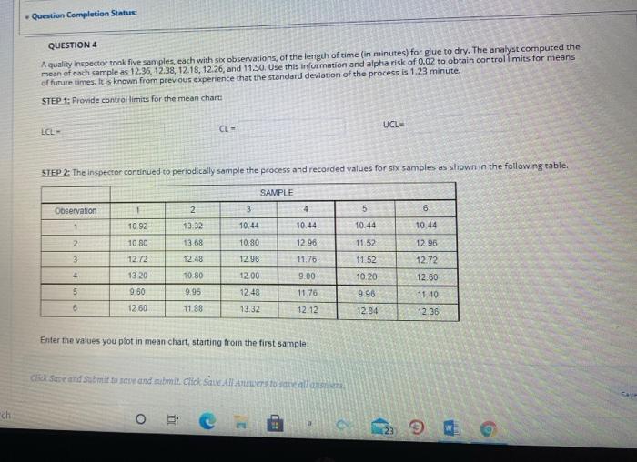 Solved Question Completion Status: QUESTION 4 A quality | Chegg.com