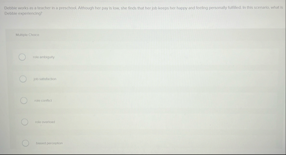 Solved Debble works as a teacher in a preschool. Although | Chegg.com