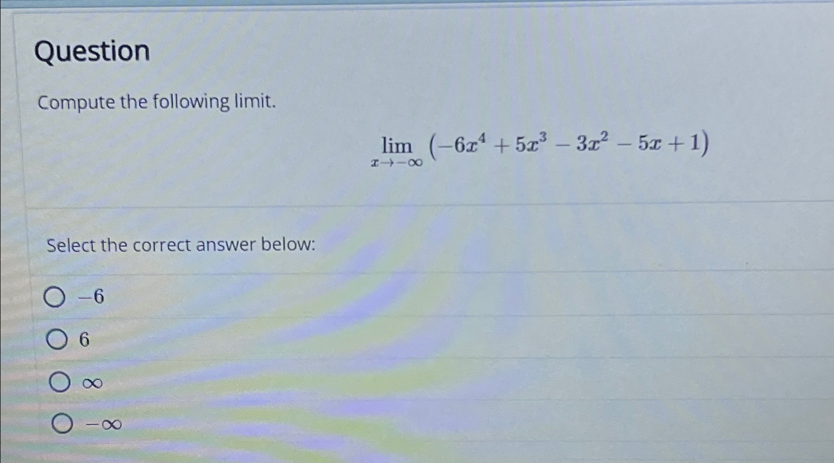 Solved QuestionCompute the following | Chegg.com