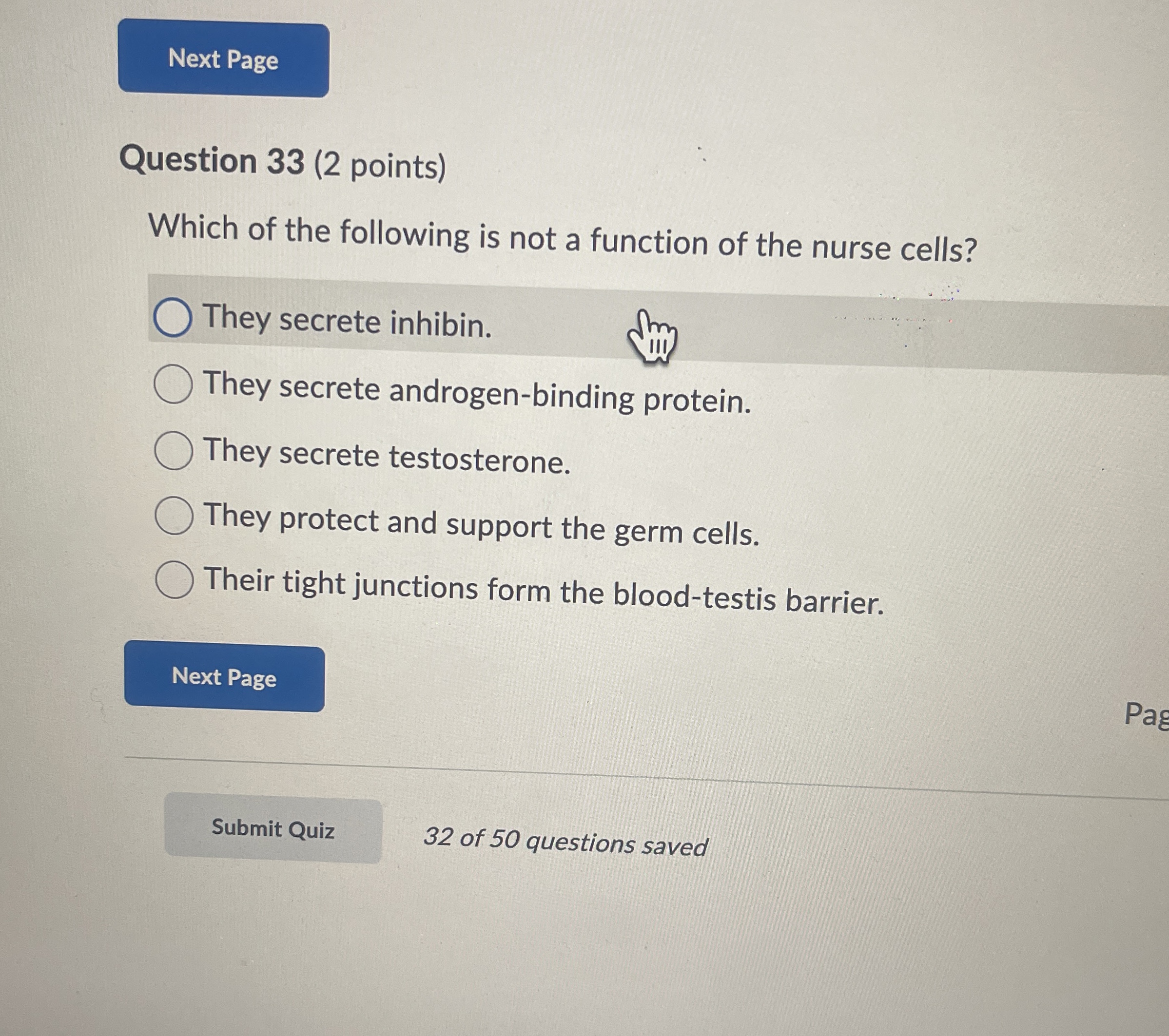 Solved Question 33 (2 ﻿points)Which of the following is not | Chegg.com
