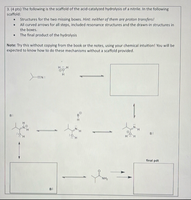 Solved (4 ﻿pts) ﻿The following is the scaffold of the | Chegg.com