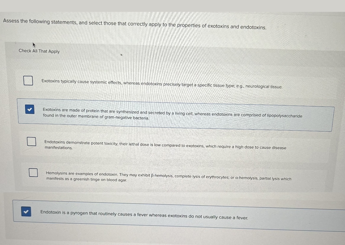 Solved Assess the following statements, and select those | Chegg.com