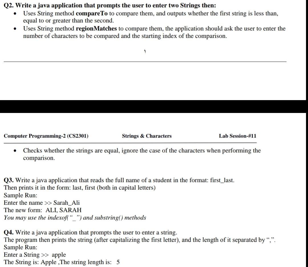 Solved Q2. Write a java application that prompts the user to | Chegg.com