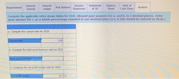 Solved Compute the applicable ratios shown below for 2020 . | Chegg.com