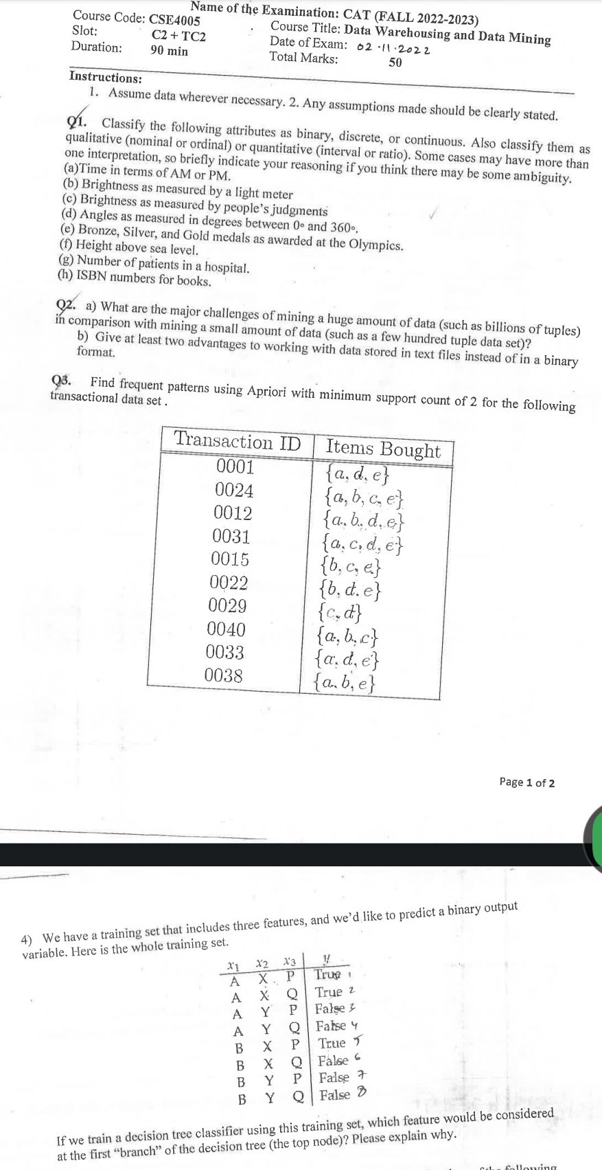 Solved 1. Assume data wherever necessary. 2. Any assumptions | Chegg.com