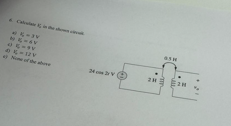 Solved Calculate Vo in the shown | Chegg.com