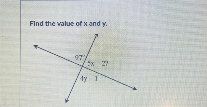 Solved Find the value of \\( x \\) and \\( y \\). | Chegg.com