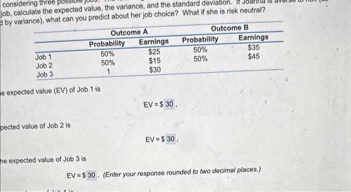 Solved considering three calculate the expected value, the | Chegg.com