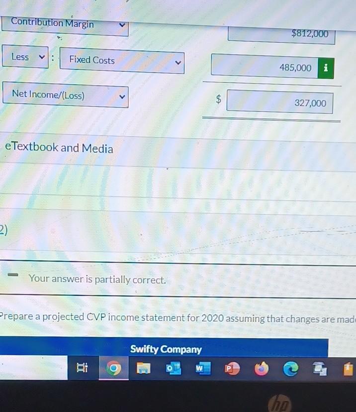 Prepare a projected CVP income statement for 2020 | Chegg.com