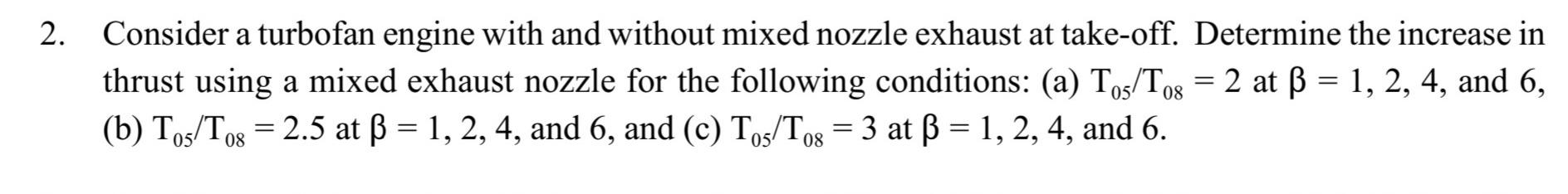 Solved a 2. Consider a turbofan engine with and without | Chegg.com
