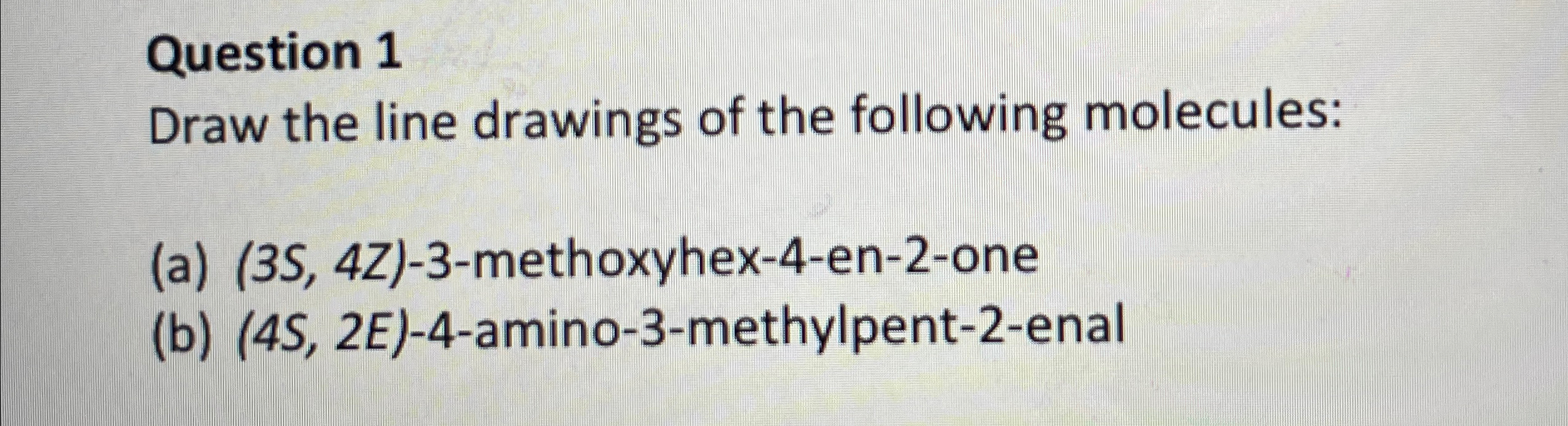 Question 1Draw the line drawings of the following | Chegg.com