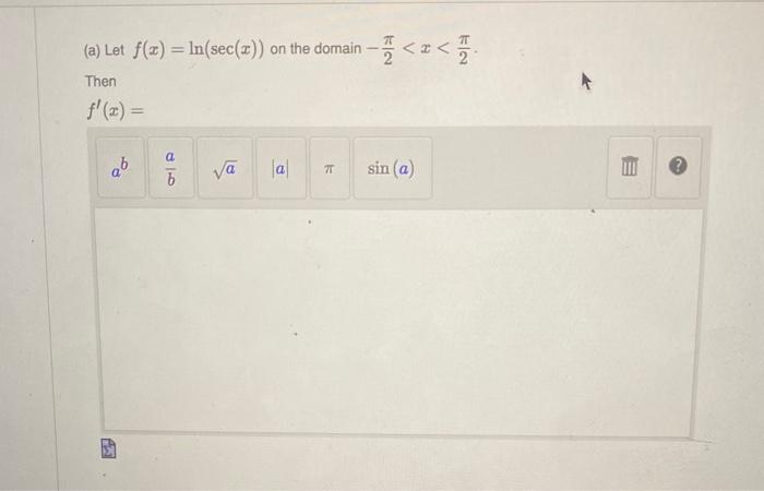 Solved (a) Let f(x)=ln(sec(x)) on the domain −2π | Chegg.com