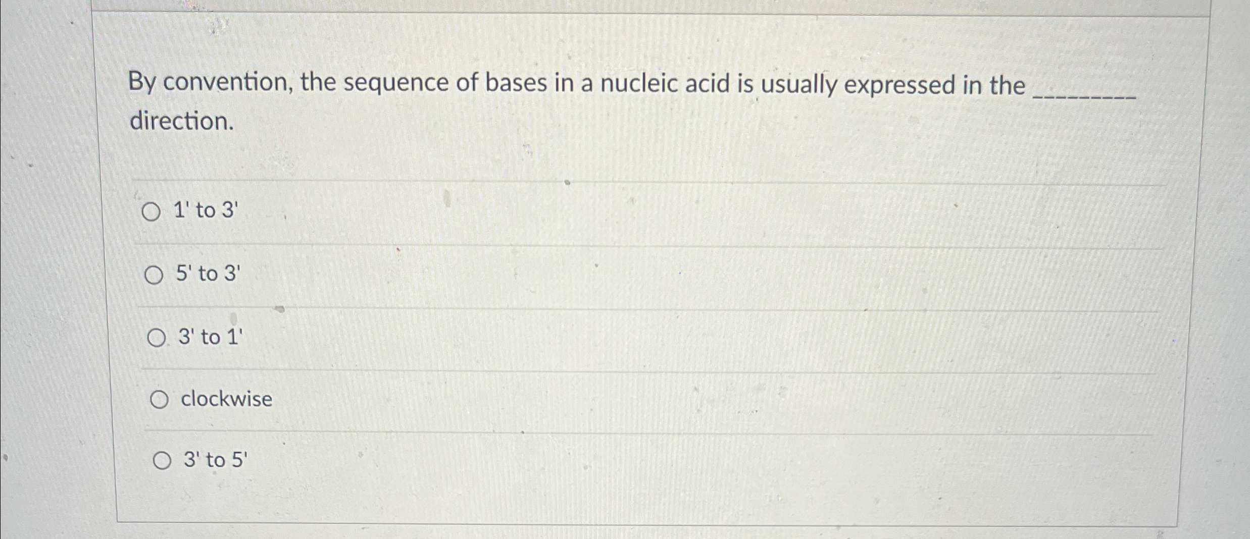 Solved By convention, the sequence of bases in a nucleic | Chegg.com