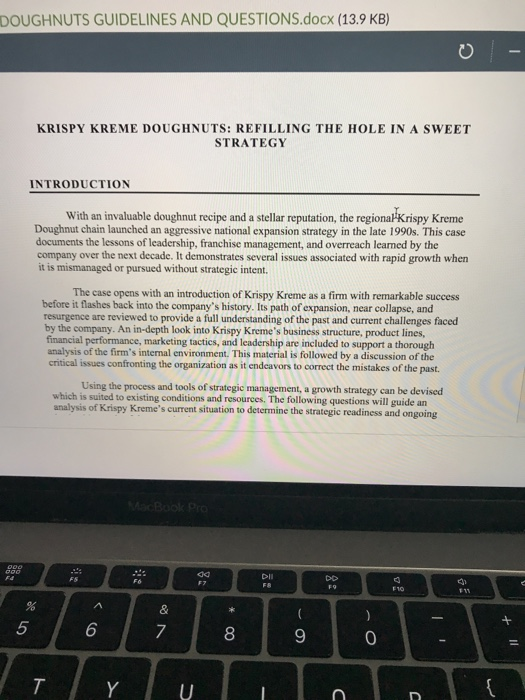 Solved DOUGHNUTS GUIDELINES AND QUESTIONS.docx (13.9 KB) | Chegg.com