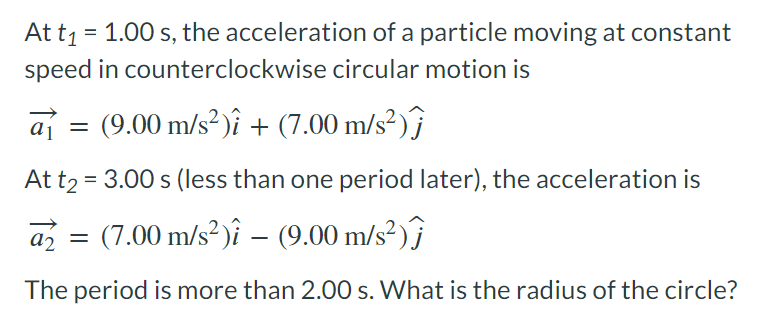 Solved At t1=1.00s, ﻿the acceleration of a particle moving | Chegg.com