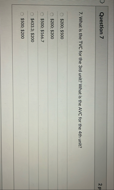 Question 77. ﻿What is the TVC for the 3rd unit? What | Chegg.com