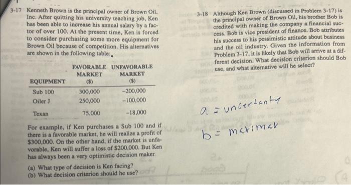 Solved Complete Maxi.Max Maxi-Min-17 Kenneth Brown is the | Chegg.com
