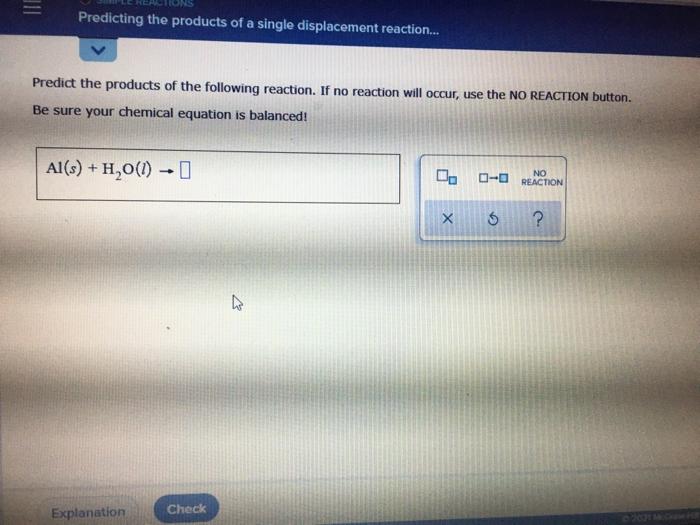 Solved Predicting the products of a single displacement | Chegg.com