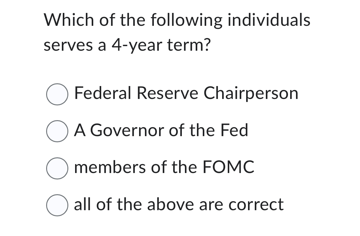 Solved Which of the following individuals serves a 4-year | Chegg.com