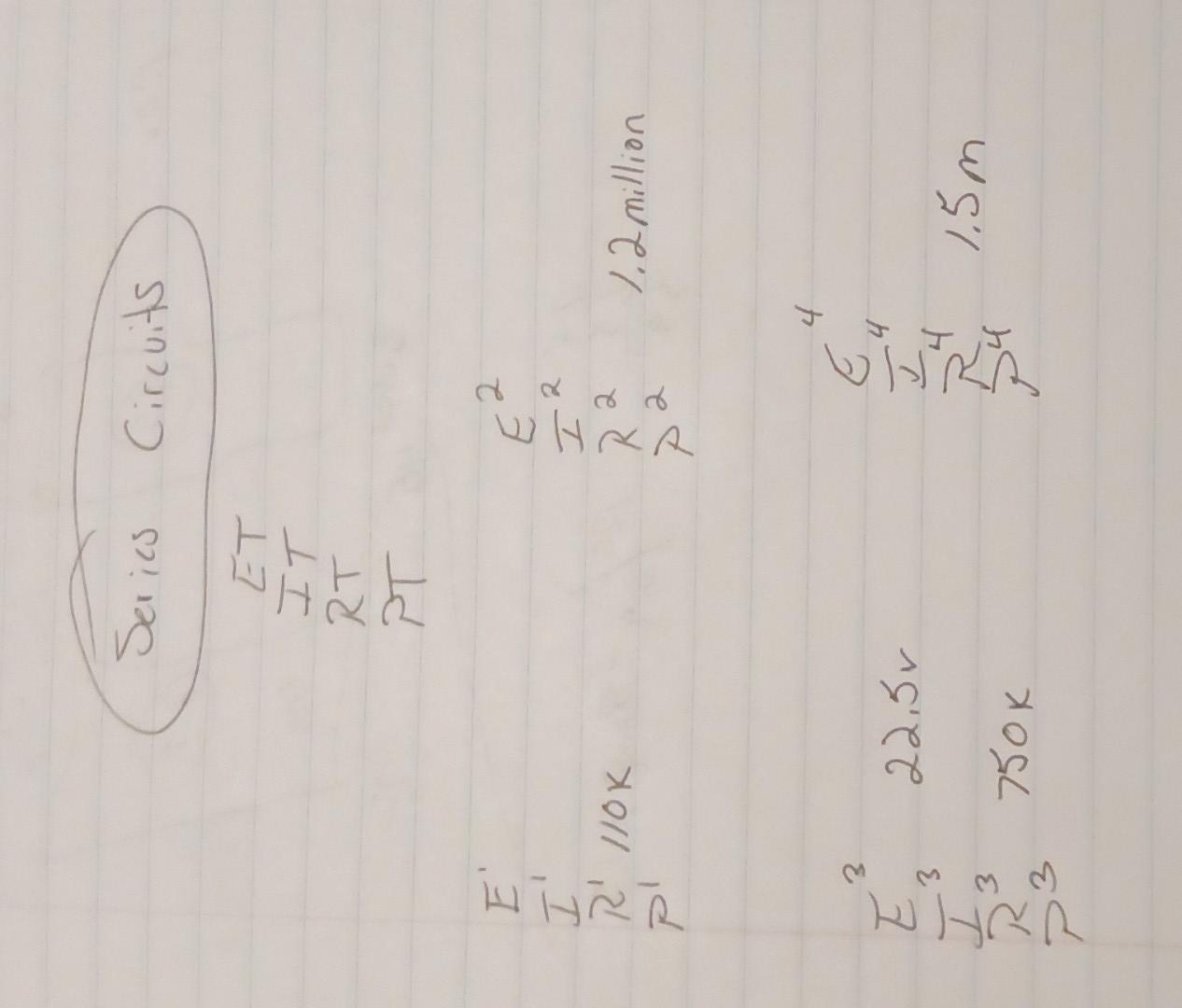 Solved Series Circuits. Calculate all missing values | Chegg.com