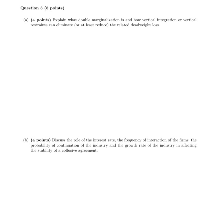 Solved Question 3 (8 points) (a) (4 points) Explain what | Chegg.com