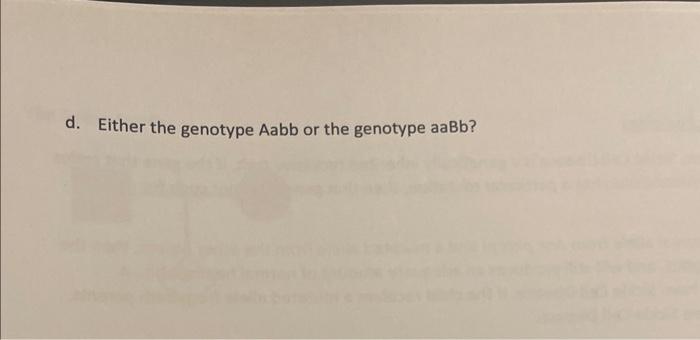 Solved 1. Consider a female sheep with genotype AaBb who | Chegg.com