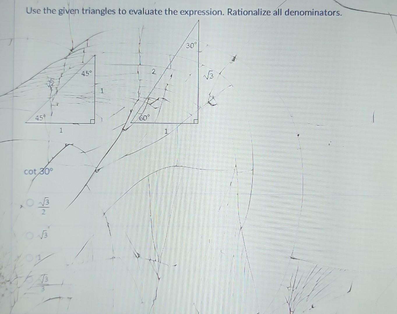 Solved Use the given triangles to evaluate the expression. | Chegg.com