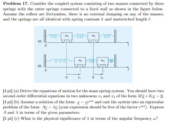 Solved Problem 17. ﻿Consider the coupled system consisting | Chegg.com