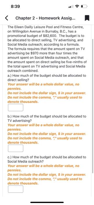 Solved The Eileen Dailly Leisure Pool and Fitness Centre, on | Chegg.com