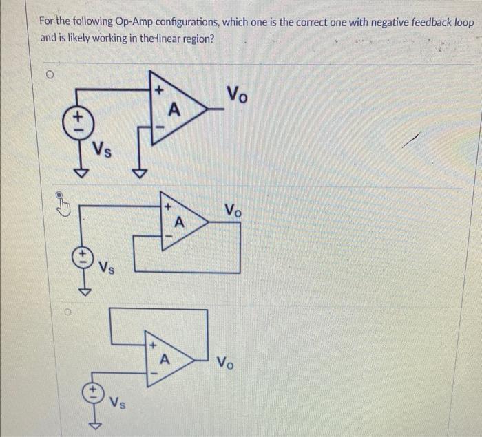 Solved For the following Op-Amp configurations, which one is | Chegg.com